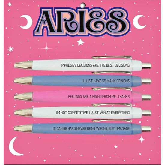 Aries Zodiac Pen Set – Rhinestone Gal